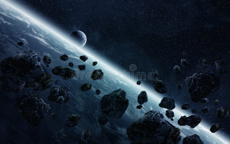 Meteorite Impact on Planet Earth in Space Stock Illustration ...