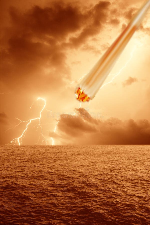 Meteorite on the ocean stock image. Image of beautiful - 27337125