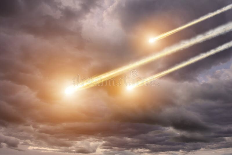 Meteoriteneinschlag Auf Planet Erde Im Raum Stock Abbildung ...