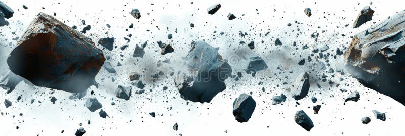 Meteorites Impacting Earth Concept Art on White Background Stock ...