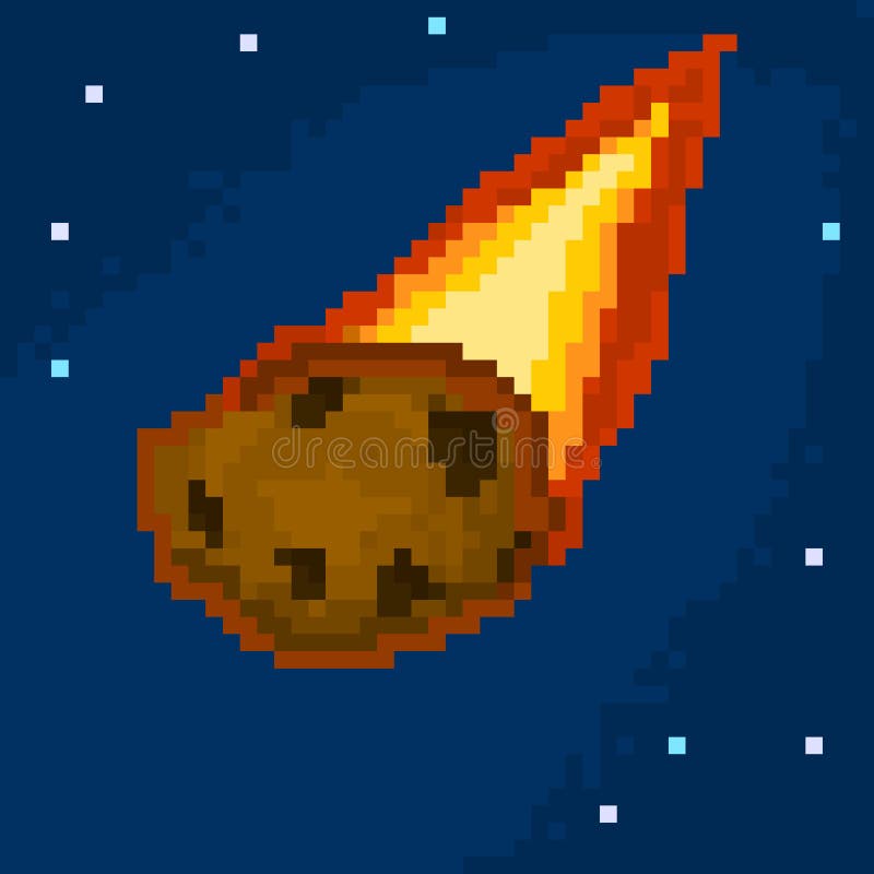 Meteorito del pixel stock de ilustración. Ilustración de caos - 97252574