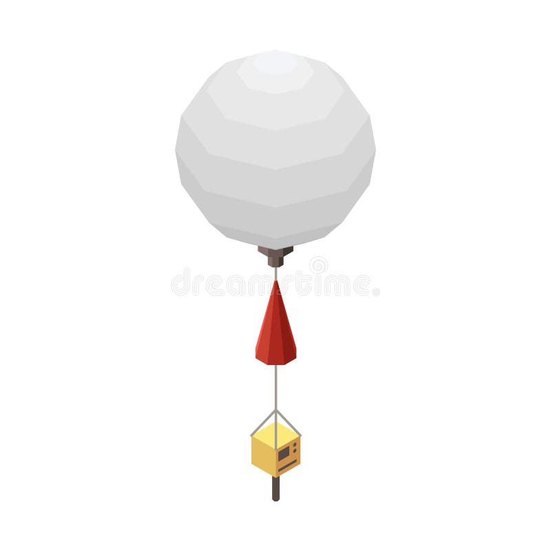 Meteorological Balloon Isometric Composition Stock Vector ...