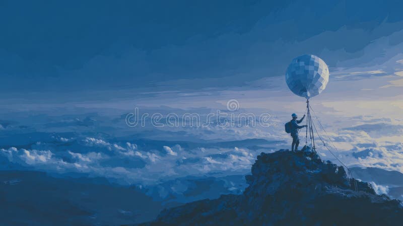 Meteorological Sensor Technician Fixing a Weather Balloon Transmitter ...