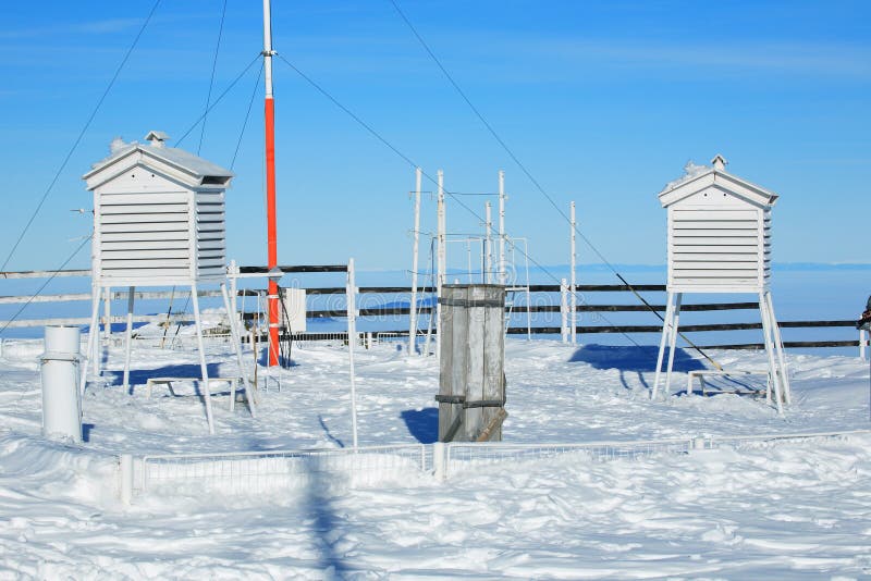 Meteorological Station On The Arctic Glacier Stock Image - Image of ...