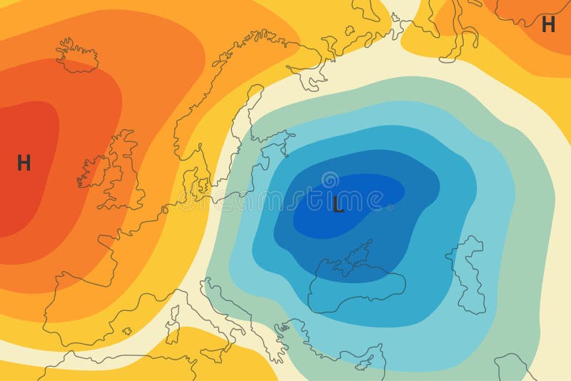 Meteorological Weather Forecast Map. Template or Map Showing of ...