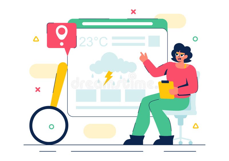 Meteorologist Vector Illustration Featuring a Weather Forecaster ...
