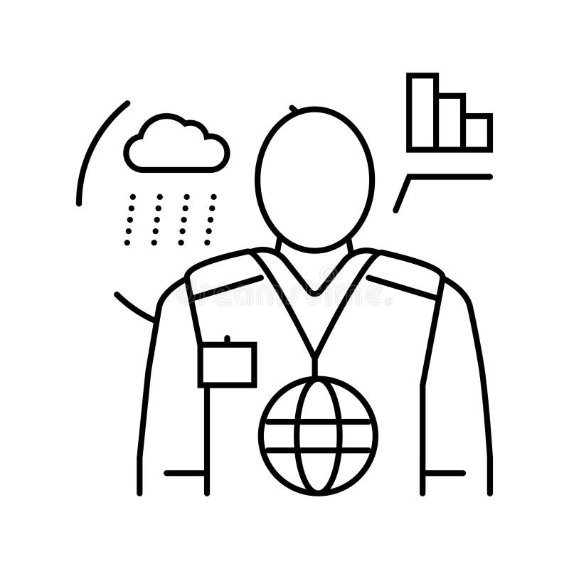 Meteorologists Worker Line Icon Vector Illustration Stock Illustration ...
