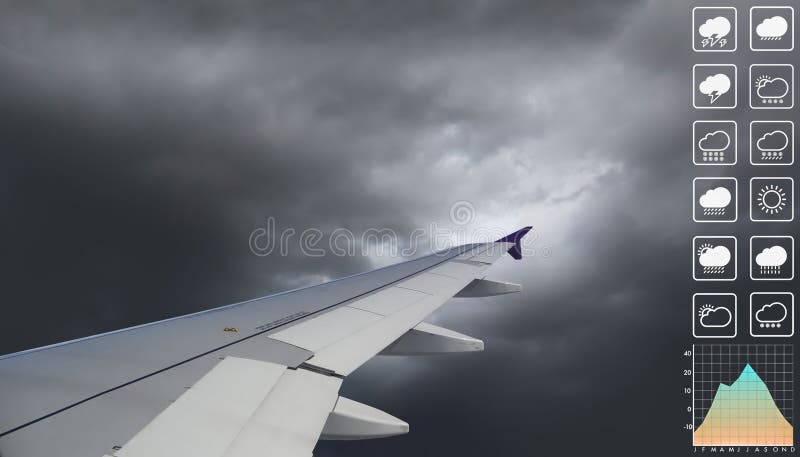 Meteorology Forecast Weather Symbol with Graph and Chart on Image of ...