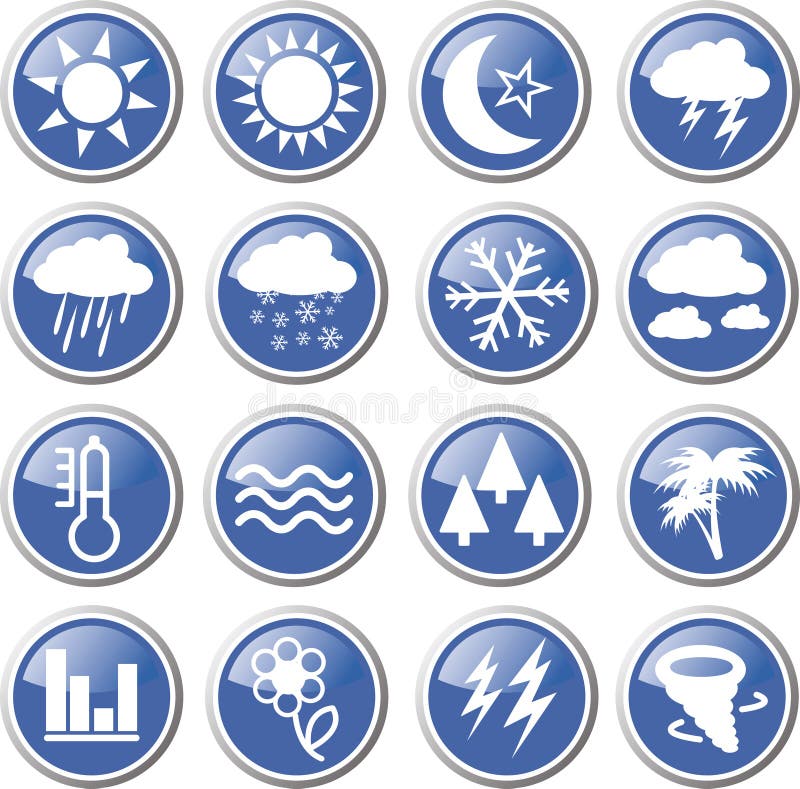 Meteorology icon set stock illustration. Illustration of shiny - 33539394