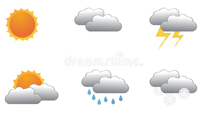 Meteorology symbols stock vector. Illustration of glossy - 16709712