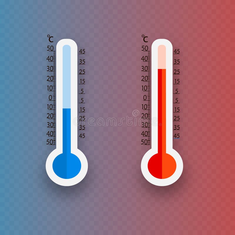 Meteorology Thermometers Isolated. Cold and Heat Temperature. Vector ... Meteorology Thermometers Isolated. Cold and Heat Temperature. Vector ...