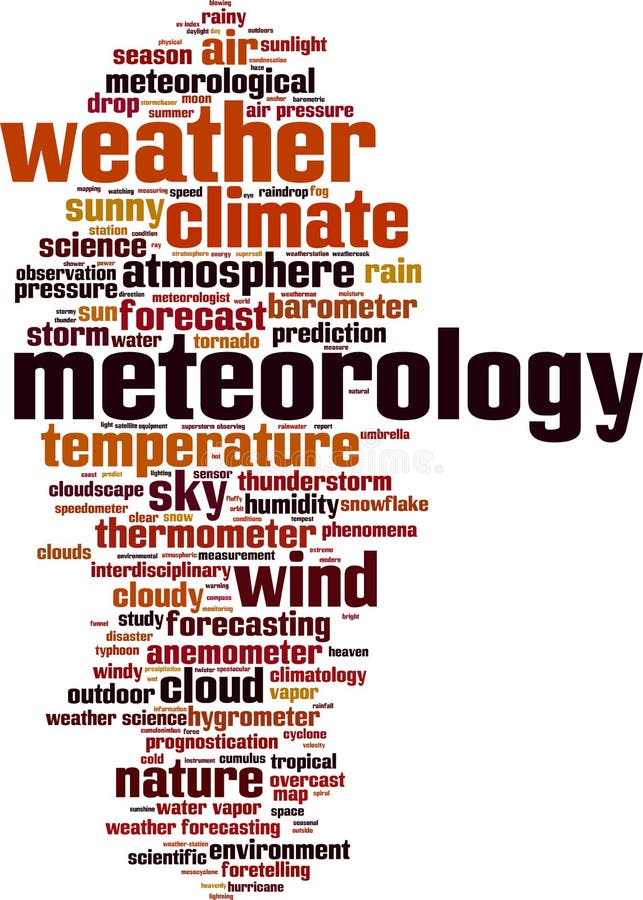 Meteorology word cloud stock vector. Illustration of forecasting ...