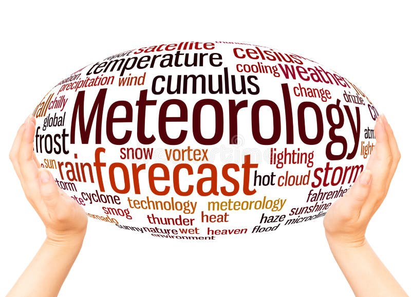 Meteorology Word Cloud Hand Sphere Concept Stock Illustration ...