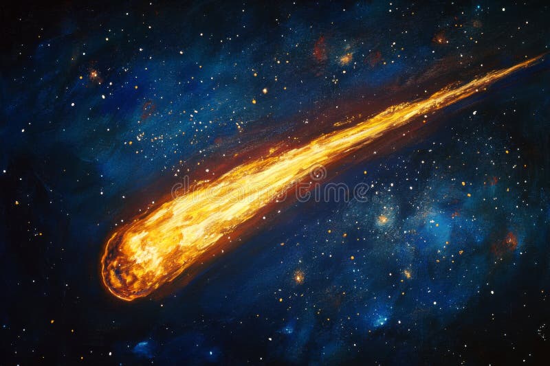 Meteors Streaking Across the Night Sky. Generative AI. Stock ...