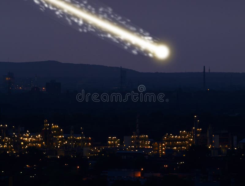 Meteoryt obraz stock. Obraz złożonej z kolor, komin, meteor - 67172211