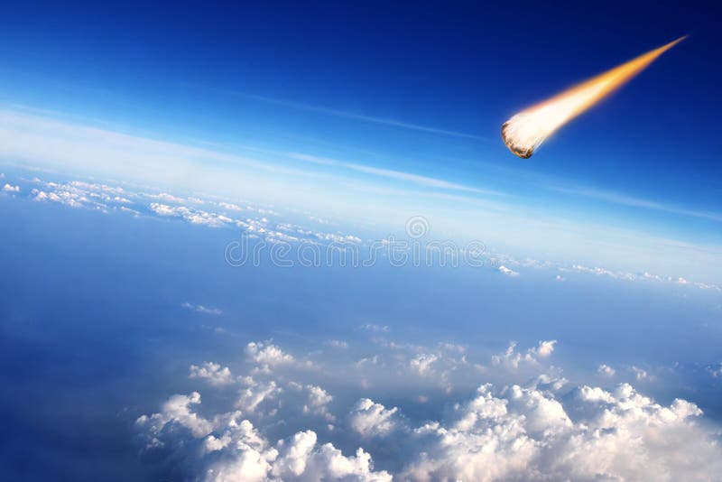 Meteoryt Ono Zderza Się Z Ziemią Obraz Stock - Obraz złożonej z ...