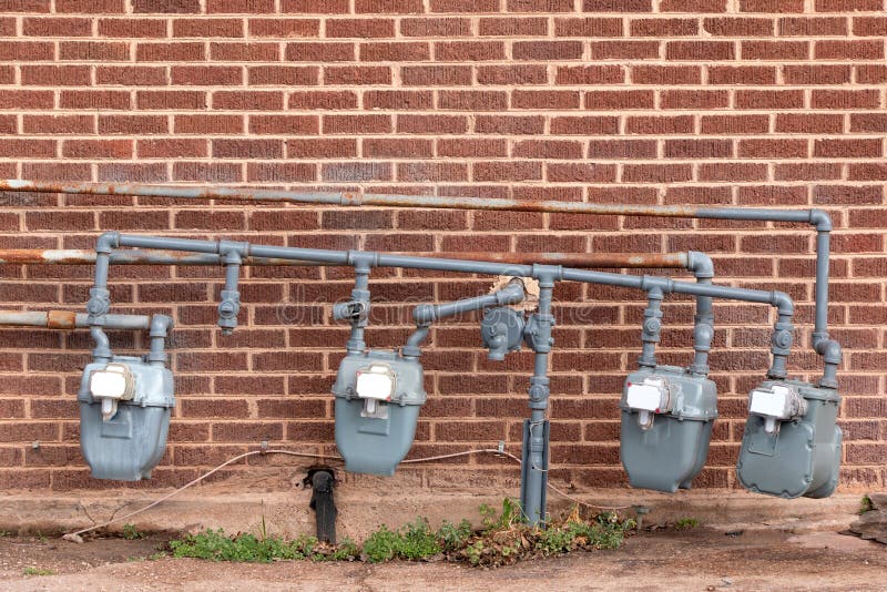 Meter Boxes stock photo. Image of horizontal, four, poles - 307071008