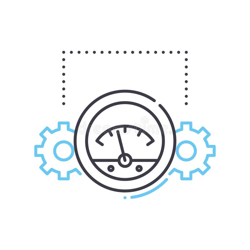 Meter Control Line Icon, Outline Symbol, Vector Illustration, Concept ... Meter Control Line Icon, Outline Symbol, Vector Illustration, Concept ...