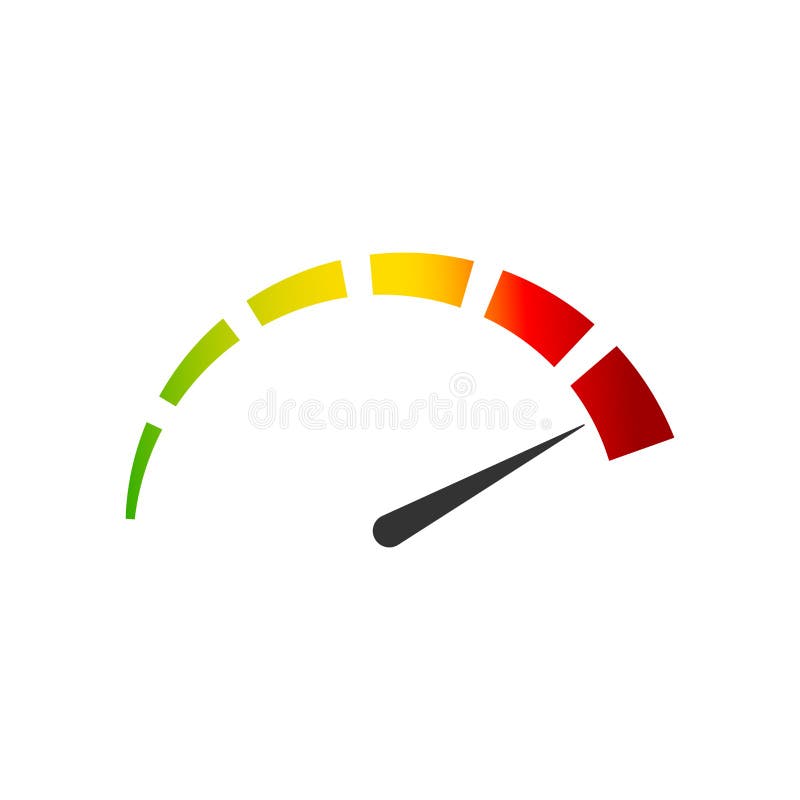 Meter Dashboard Icon in Flat Style. Credit Score Indicator Level Stock ...