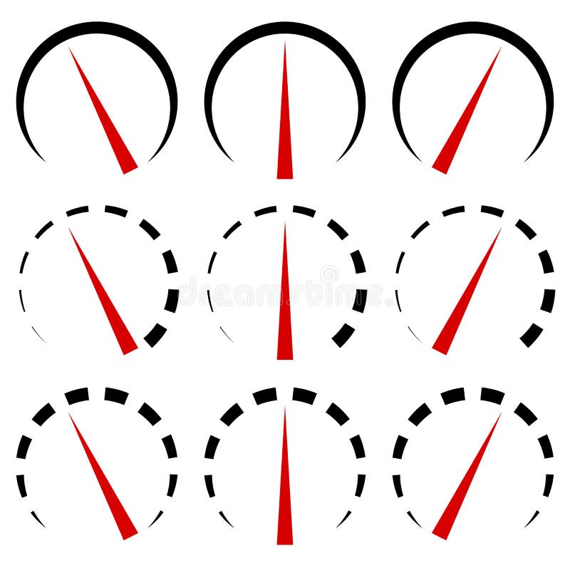 Dial, Meter Templates With Red Need And Units Set At 4 Stages, L Stock ...
