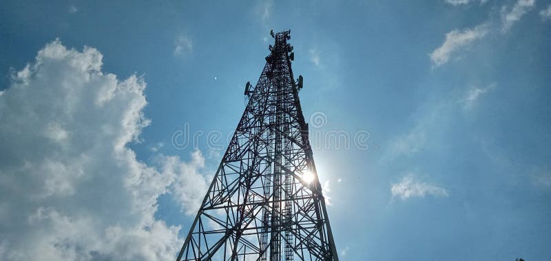 The 75 Meter High Signal Tower is Pictured in a Sunny Day Stock Photo ...