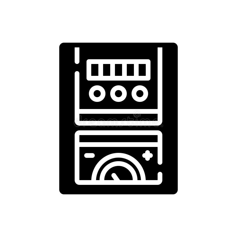 Black Solid Icon for Meter, Numerator and Metre Stock Vector ...