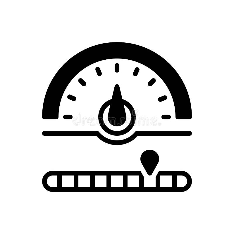 Black Solid Icon for Meter, Speedometer and Gauge Stock Vector ...