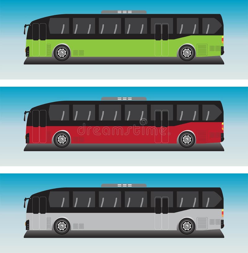 Low Floor Bus Vector in Blue Sky Bacground Stock Illustration ...