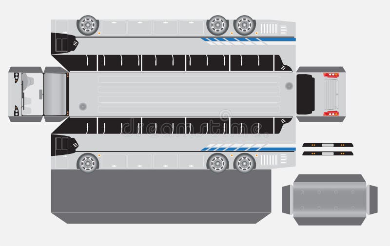 Paper Bus Outline for 3D Model Stock Illustration - Illustration of ...