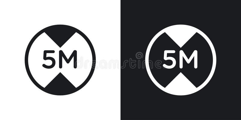 5 Meter Sign Icon Set. Notice Indicating a Specific Distance or Height ...