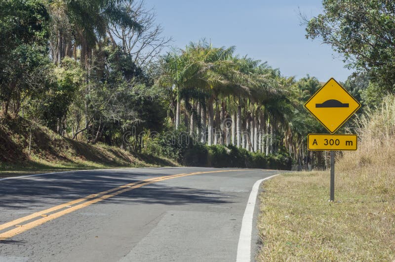300 Meter Spine, Written on a Sign that is on a Road, Copy Space on the ...