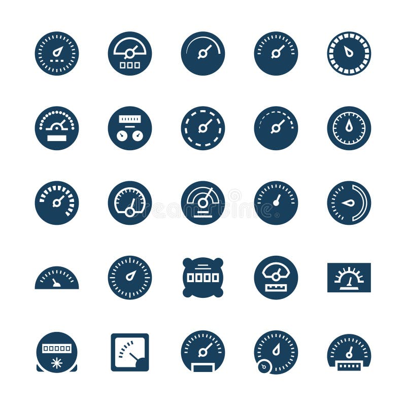 Meter Vector Icons in Flat Style Stock Vector - Illustration of simple ...