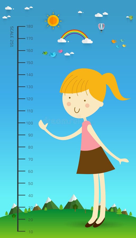 Meter wall with girl stock vector. Illustration of meter - 82215168