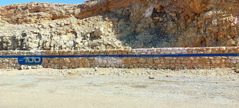 100 Meters Below Sea Level, Dead Sea Israel Stock Photo - Image of ...