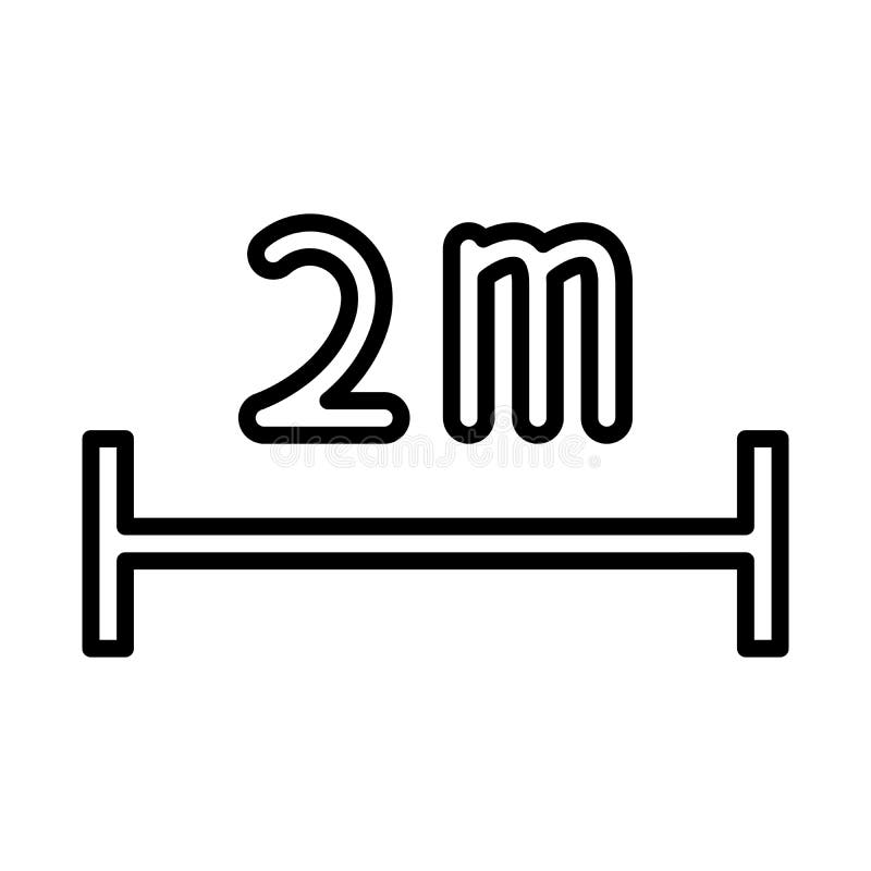 Social Distance Two Meters Vector Icon Stock Vector - Illustration of ...