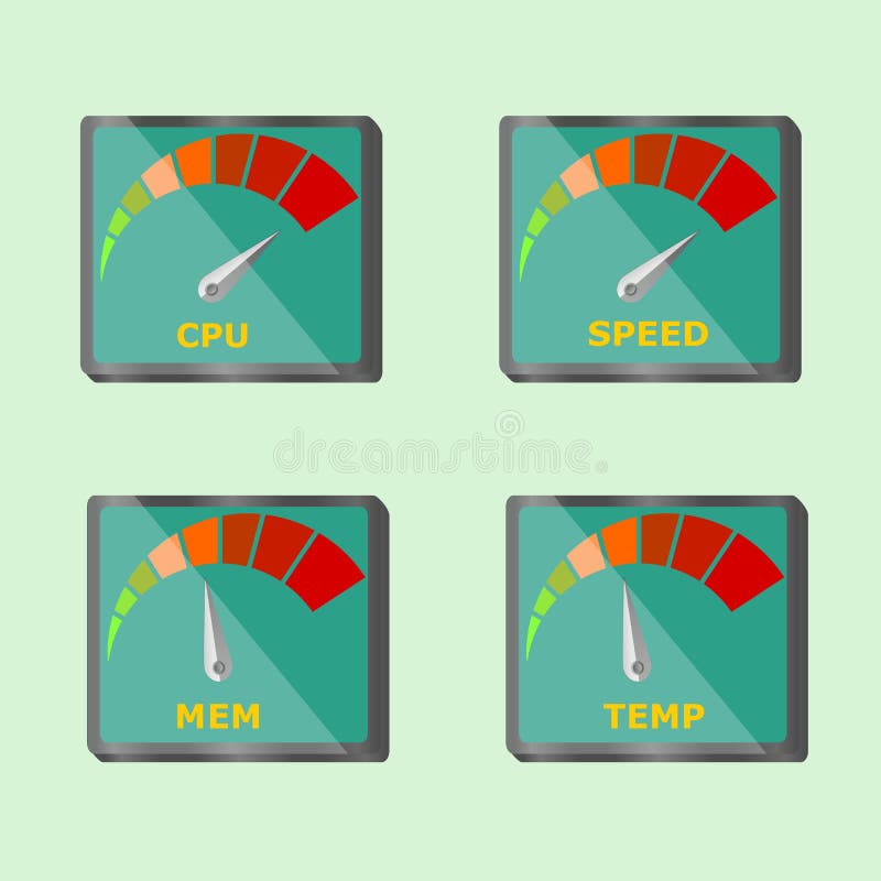 Meters Scale from Green To Red with Arrow Stock Illustration ...