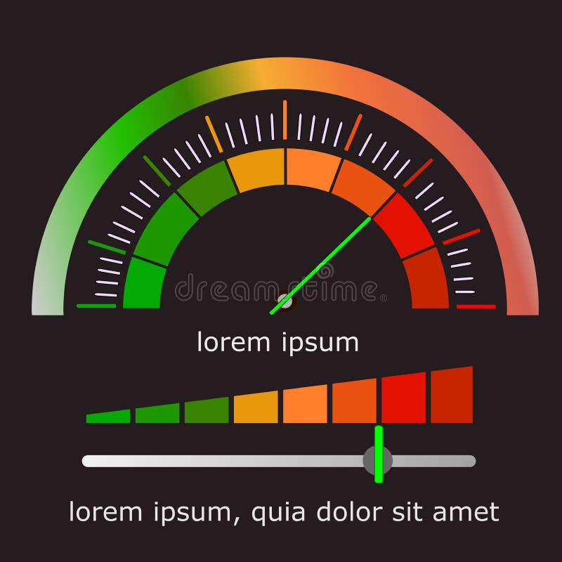 Meters Scale from Green To Red with Arrow Stock Illustration ...