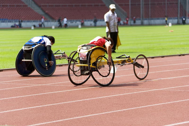Meters Van Het Ras Van De Rolstoel Van Vrouwen 100 Redactionele ...