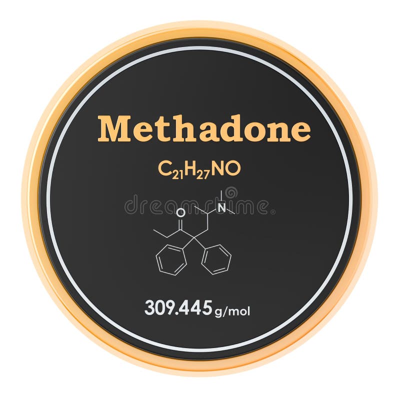 Methadone. Chemical Formula, Molecular Structure. 3D Rendering Isolated ...