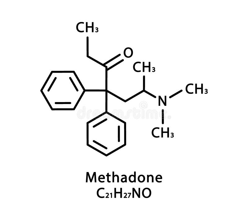 Methadone Molecular Structure. Methadone Skeletal Chemical Formula ...