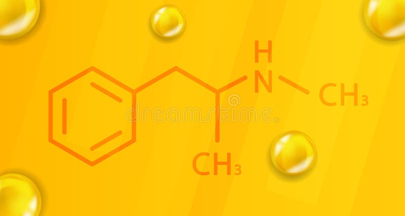 Methamphetamine Chemical Formula. Methamphetamine 3D Realistic Chemical ...