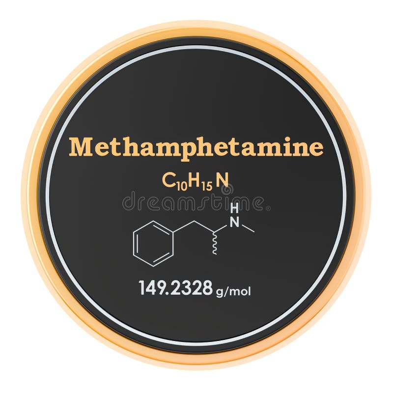 Methamphetamine, Chemical Formula, Molecular Structure. 3D Rendering ...