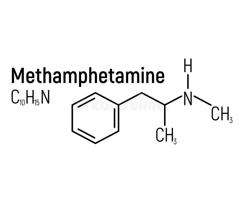Methamphetamine Concept Chemical Formula Icon Label, Text Font Vector ...