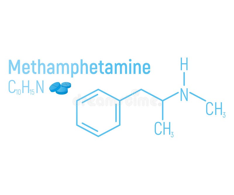 Methamphetamine Concept Chemical Formula Icon Label, Text Font Vector ...