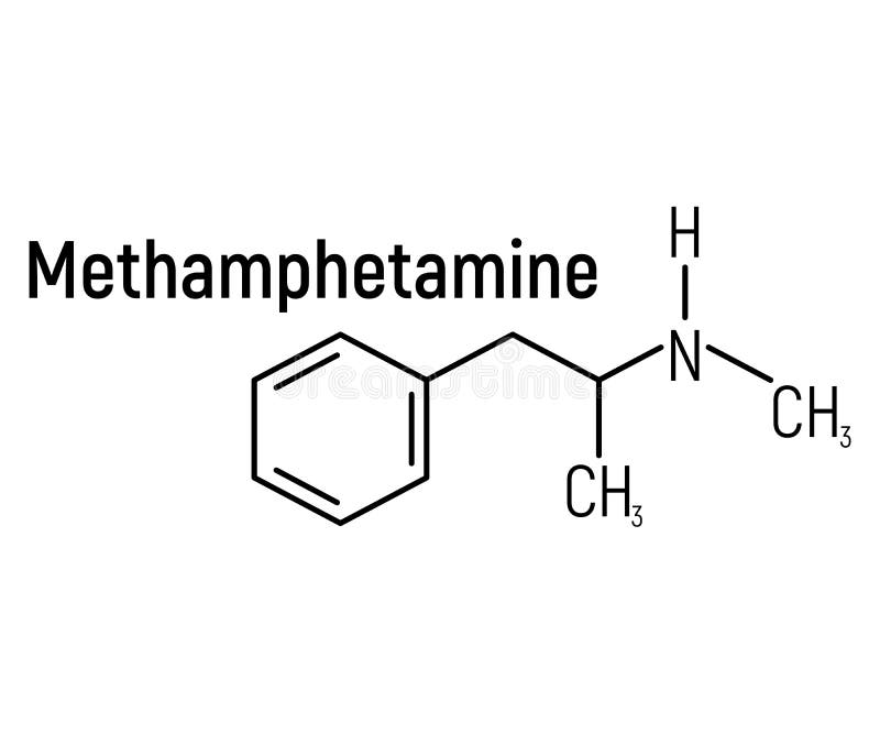 Methamphetamine Concept Chemical Formula Icon Label, Text Font Vector ...