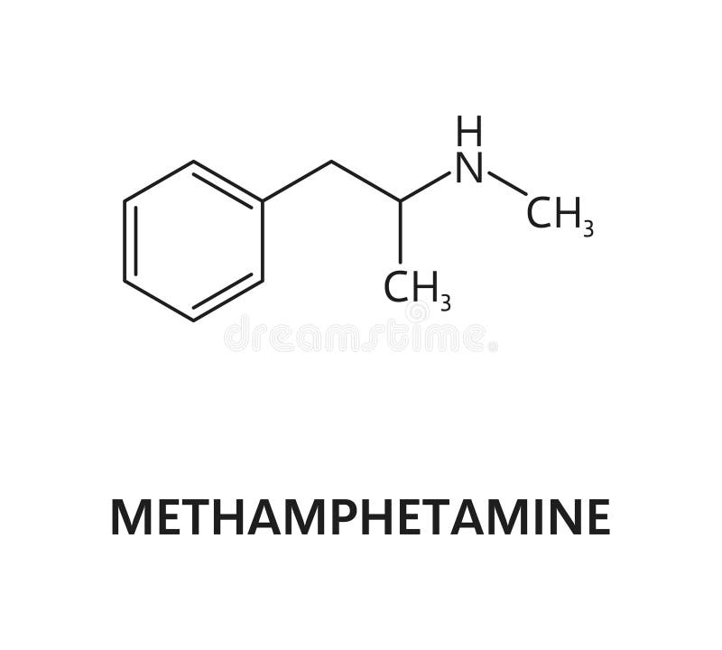 Methamphetamine Drug Molecule Formula Structure Stock Vector ...