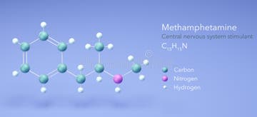 Methamphetamine Molecule, Molecular Structures, Cns Stimulant, 3d Model, Structural Chemical ...