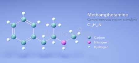 Methamphetamine Molecule, Molecular Structures, Cns Stimulant, 3d Model ...