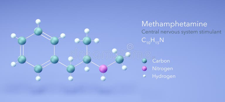 Methamphetamine Molecule, Molecular Structures, Cns Stimulant, 3d Model ...