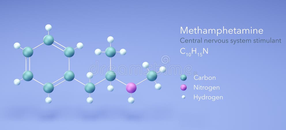 Methamphetamine Molecule, Molecular Structures, Cns Stimulant, 3d Model ...